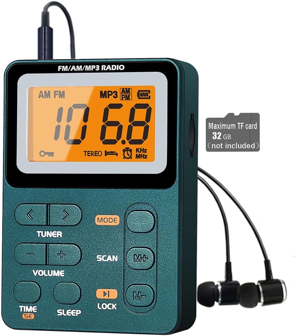 Portable Radio AM FM, Rechargeable Digital Pocket Radio,Transistor ...