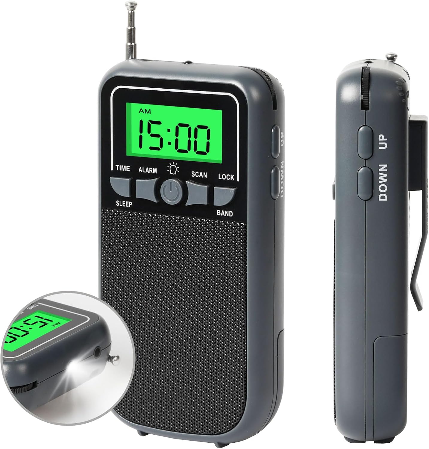 Portable Radio AM FM SW, Transistor Radio with LED Flashlight, 2AA ...