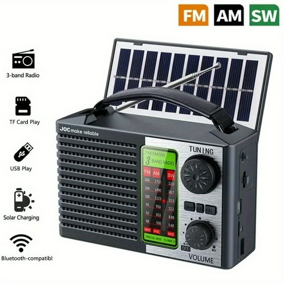 Portable Radio with, MP3 Player & FM/AM/SW Bands - Retro Emergency ...