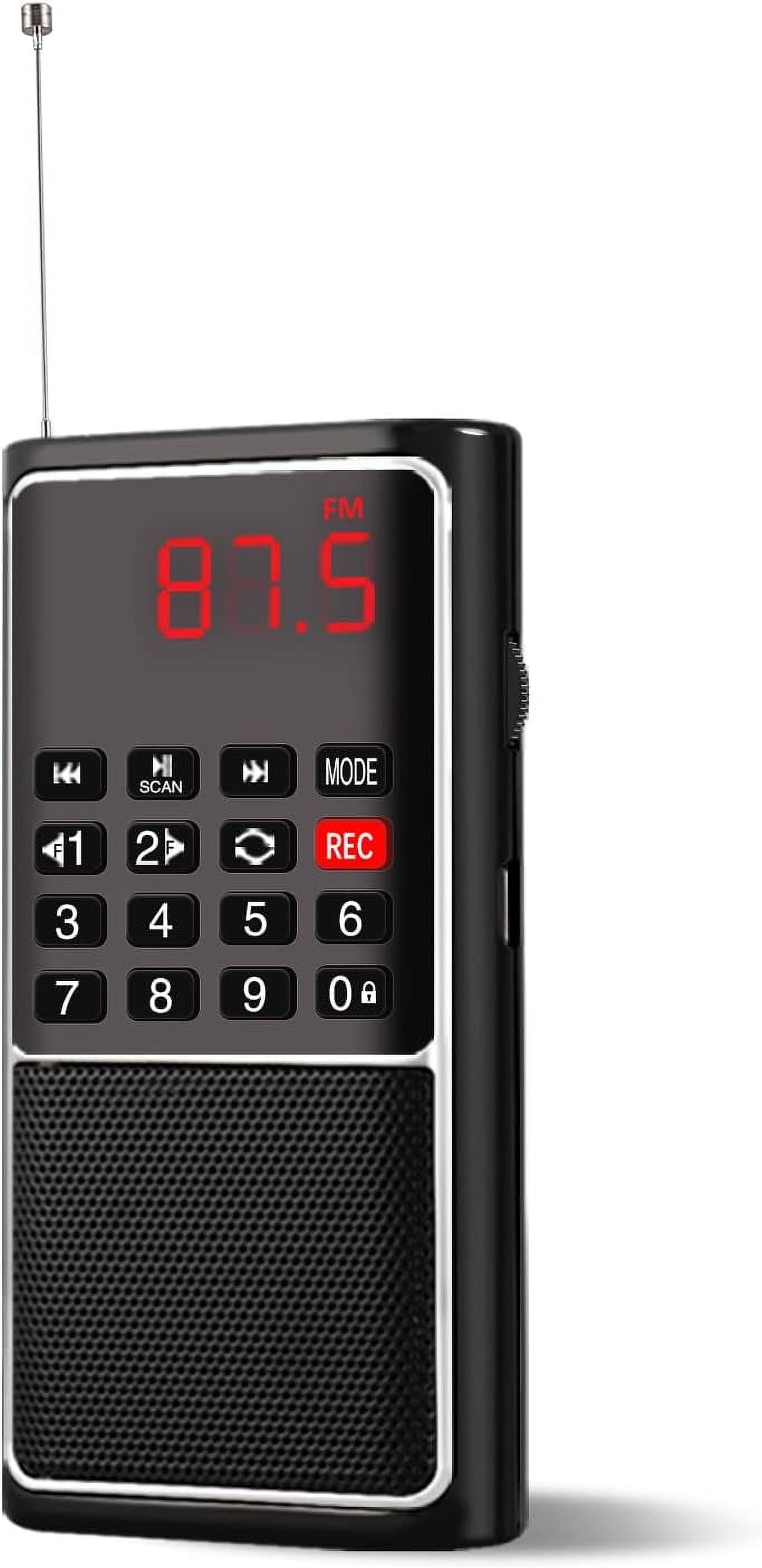 Portable Radio with Mp3 Speaker, Radios Porable FM,FM Radio Support Tf Card/USB/Music Recording ...