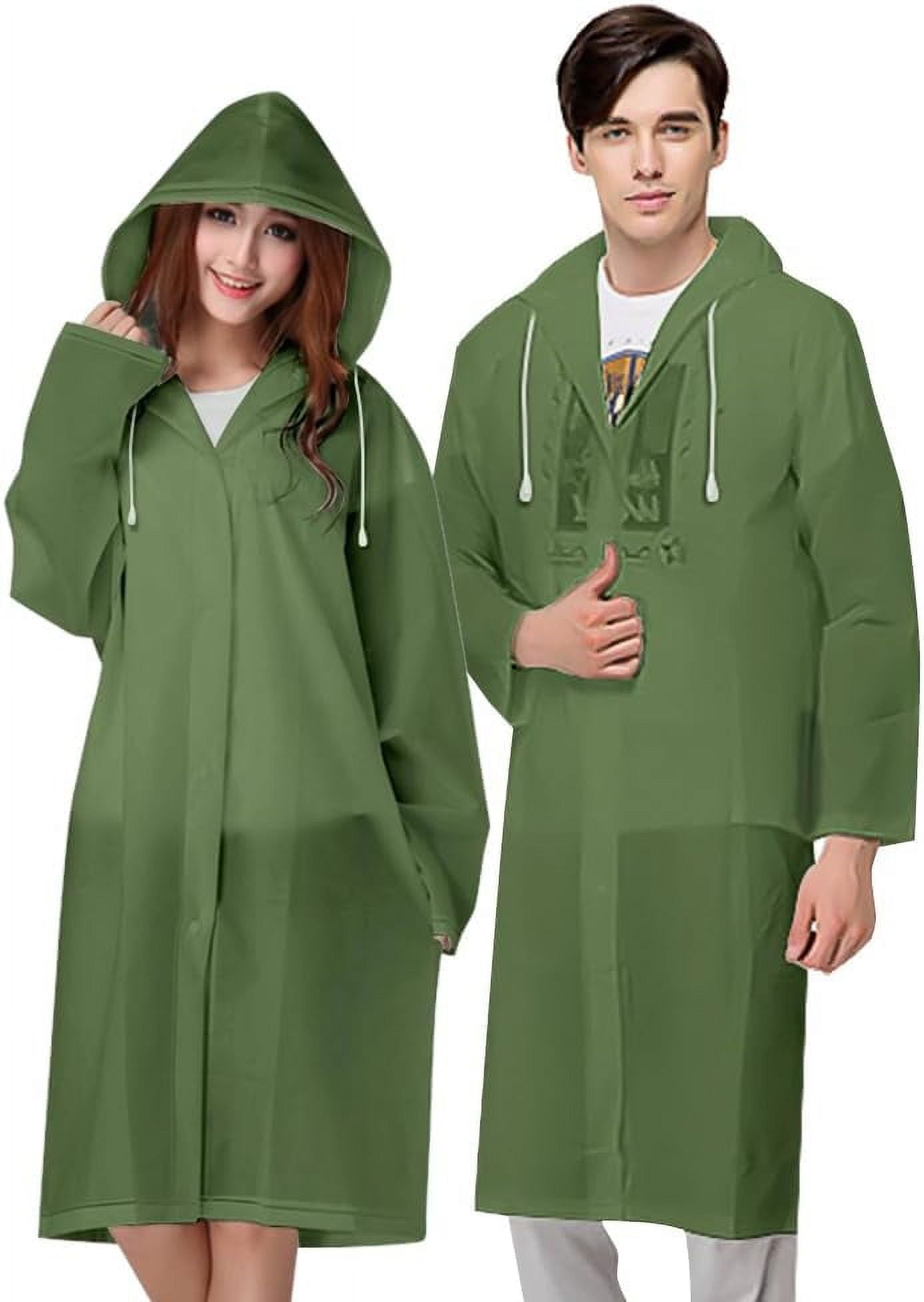 Portable Raincoat, 2 Pack Rain Poncho Adult Waterproof with Hoods and ...