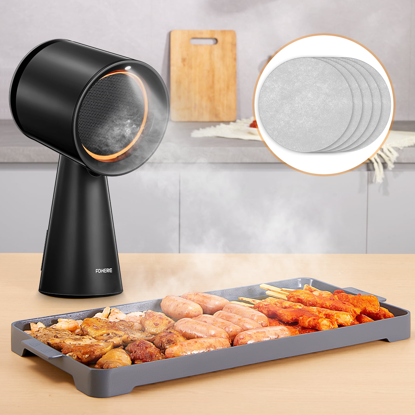 FOHERE Portable Range Hood, 3-Speed with Double Filter - Walmart.com