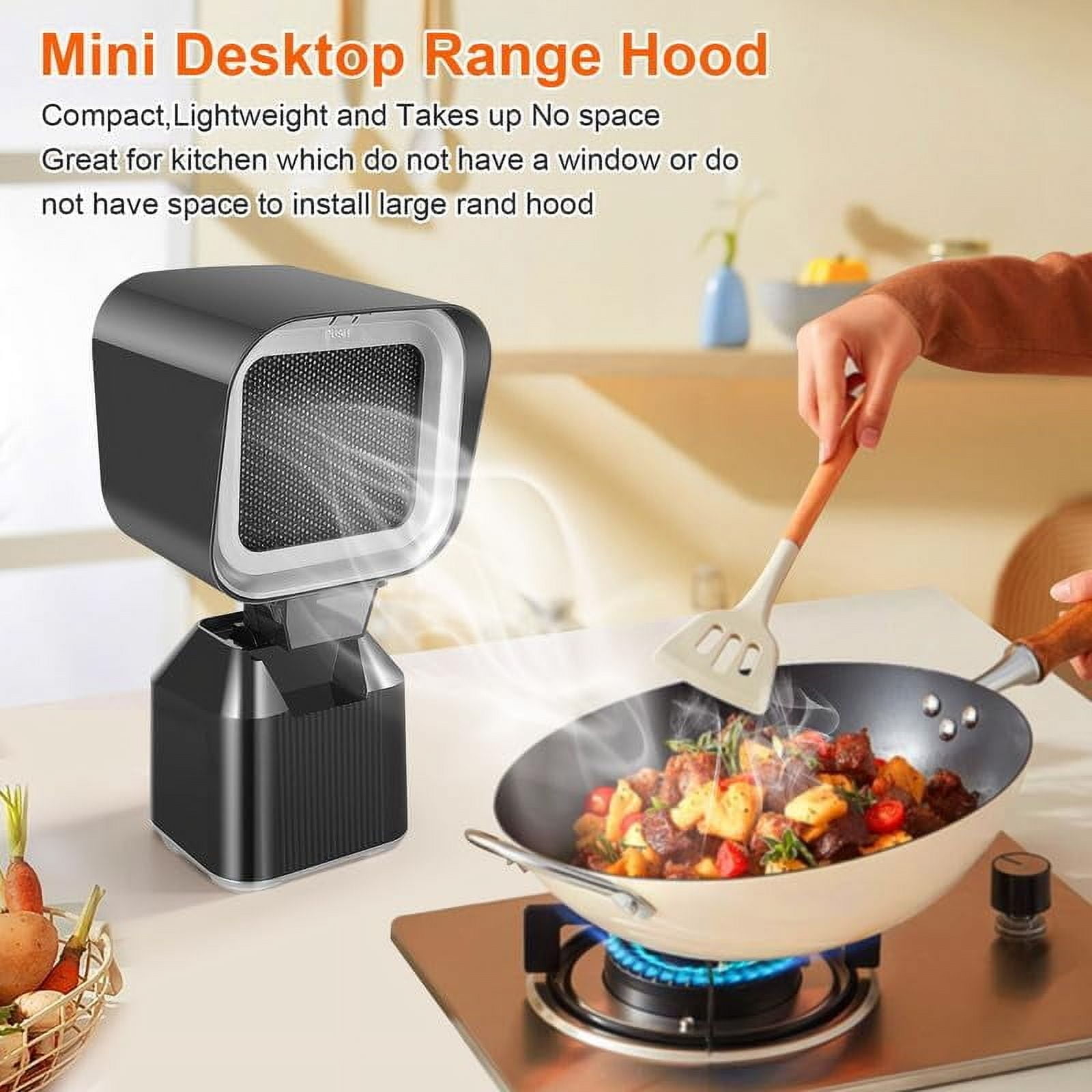 Portable Range Hood, Mini Desktop Range Hood with 3 Layer Filter ...