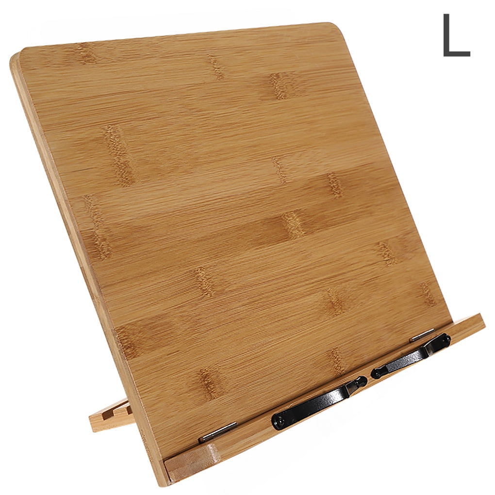 Portable Reading Shelf Adjustable Bamboo Book Holder Stand Wooden Tray ...
