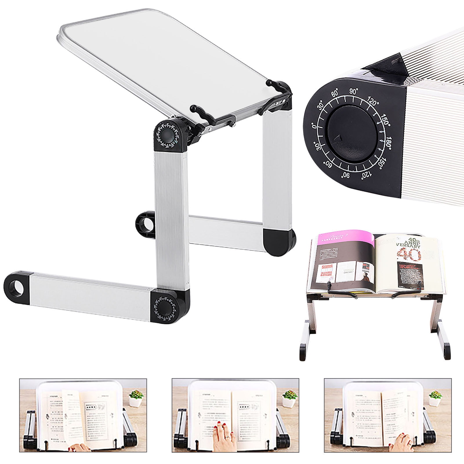 Portable Reading Stand, Foldable Book Holder, Adjustable Clip Support ...