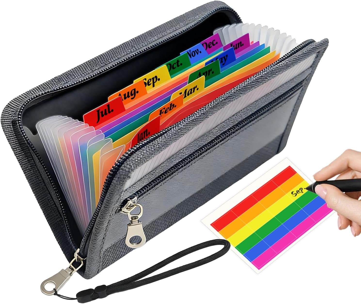 Portable Receipt Organizer & Coupon Holder, 12 Pockets Accordion ...