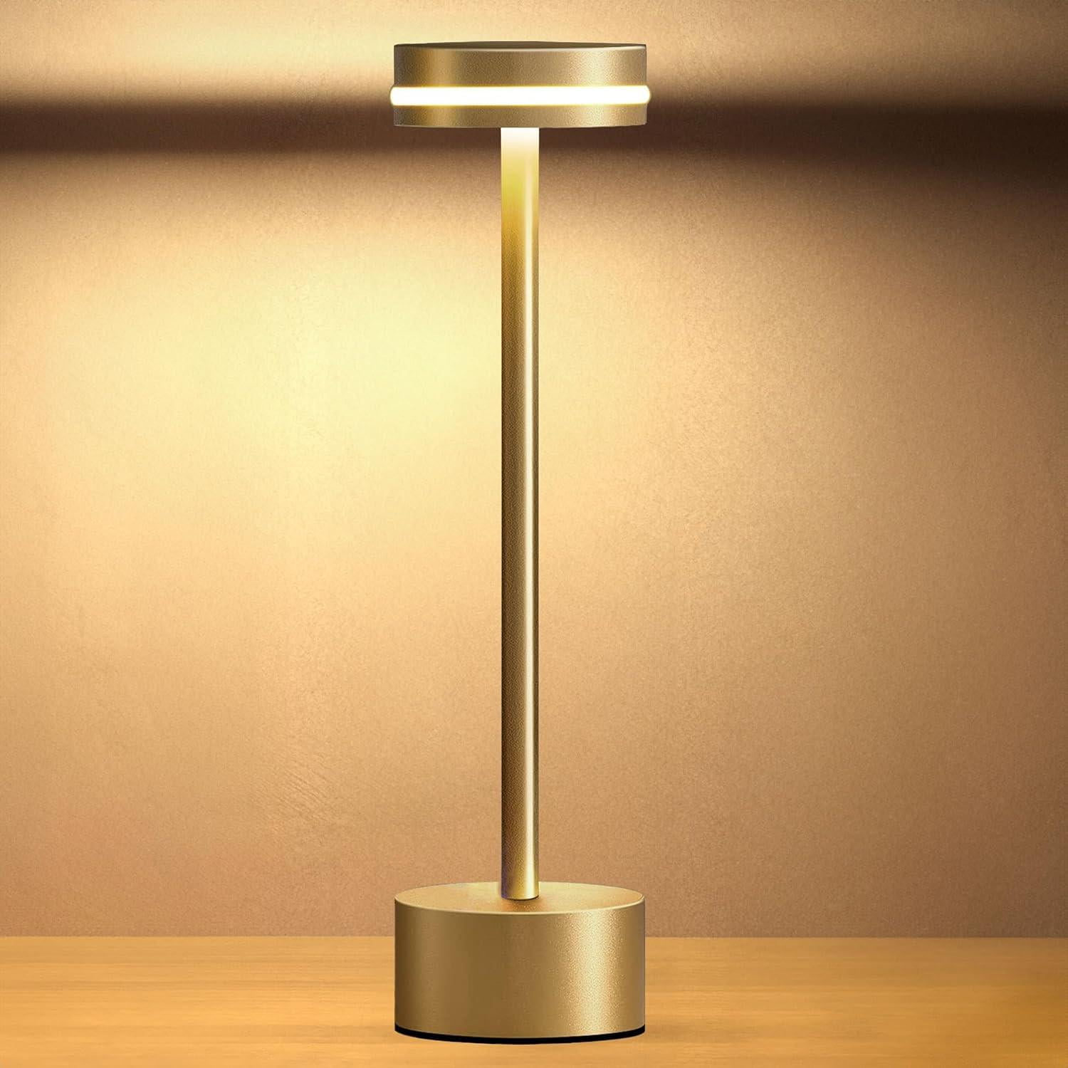 Portable Rechargeable Bedside Lamp, Touch Stepless Dimmable Desk Lamp ...