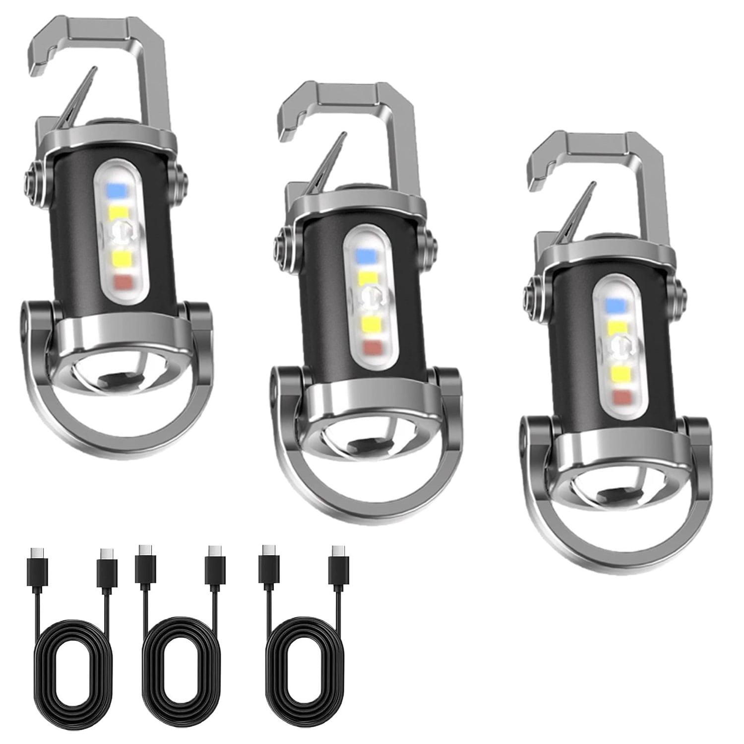 Portable Rechargeable Bright Keychain Flashlight Mini EDC 1200 Lumens ...