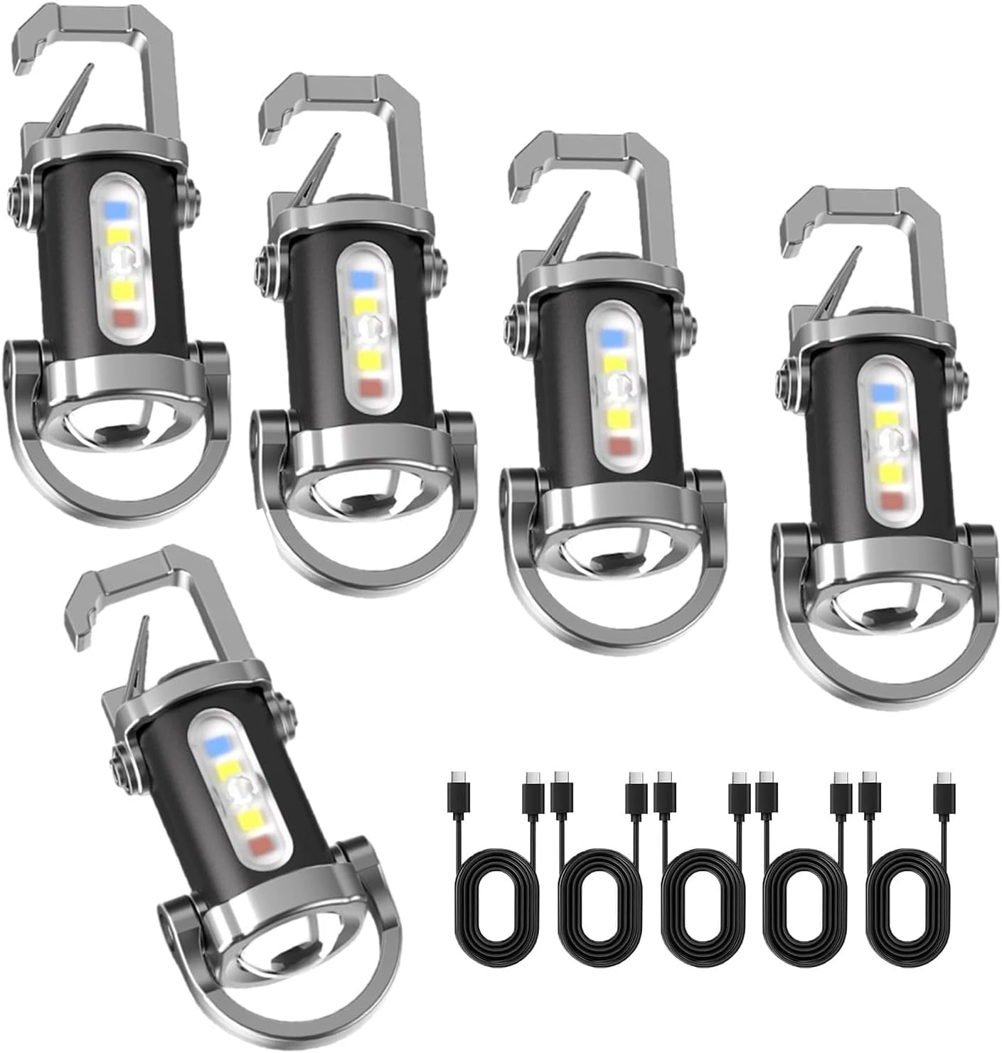 Portable Rechargeable Bright Keychain Flashlight Mini EDC 1200 Lumens ...