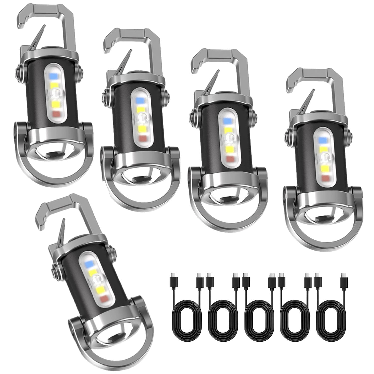 Portable Rechargeable Bright Keychain Flashlight Mini EDC 1200 Lumens ...
