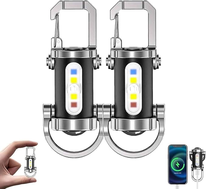 Portable Rechargeable Bright Keychain Flashlight Phone Charger, 1200 ...