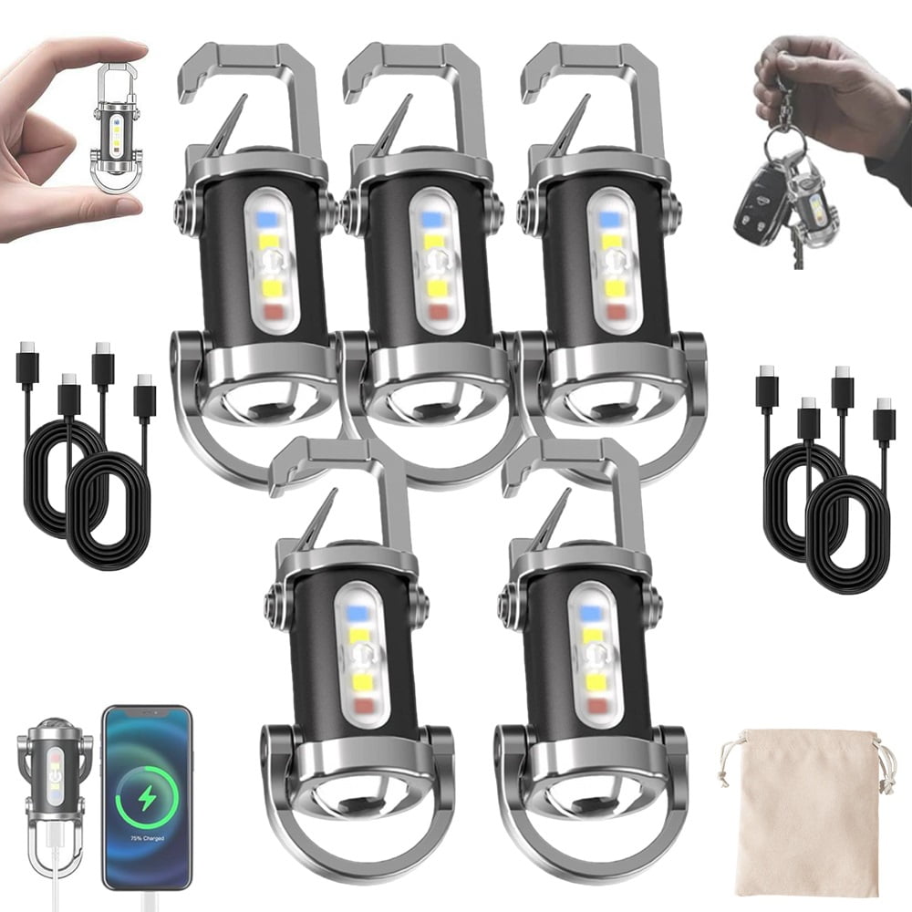 Portable Rechargeable Bright Keychain Flashlight Phone Charger, 1200 ...
