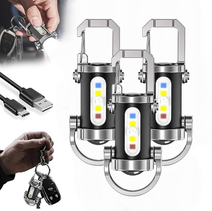 Portable Rechargeable Bright Keychain Flashlight Phone Charger, Mini ...