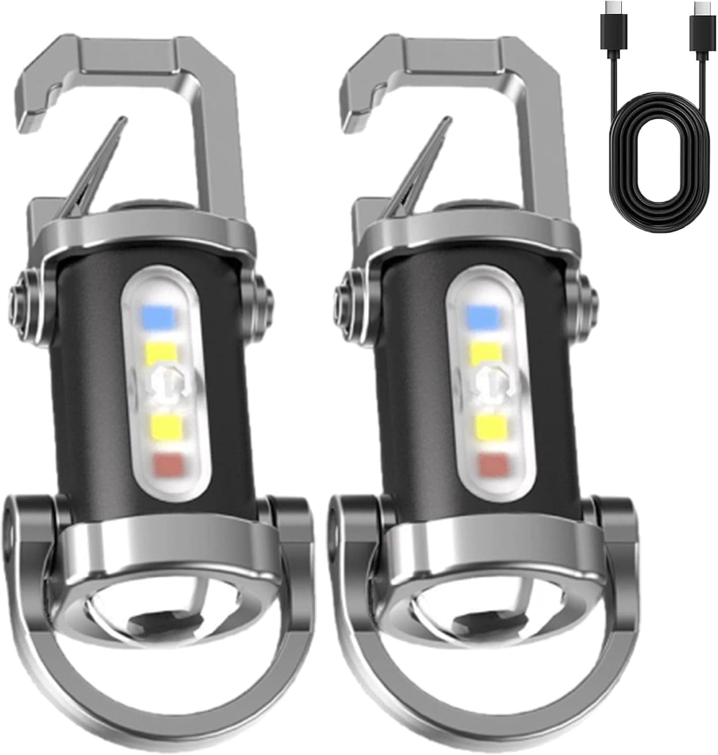Portable Rechargeable Bright Light Keychain Flashlight, Mini Keychain ...