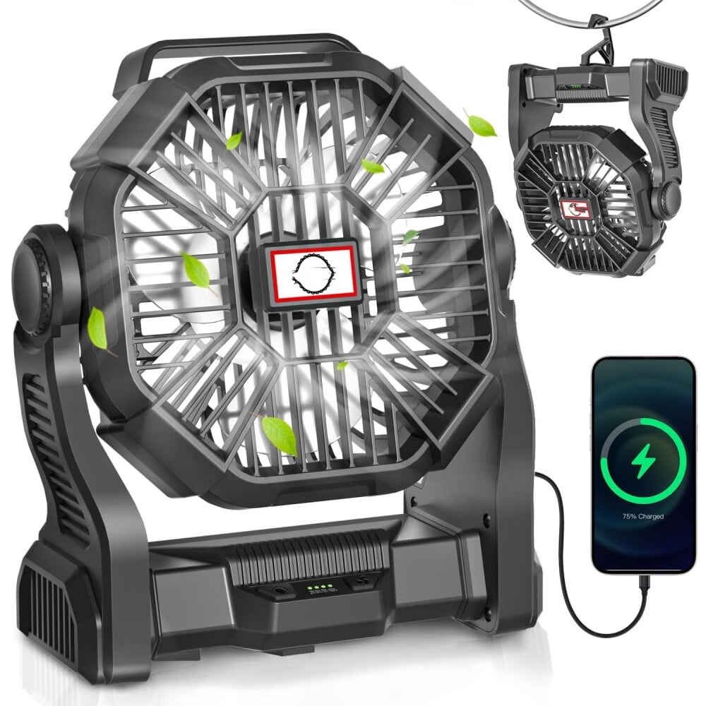 Portable Rechargeable Camping Fan,Cordless Battery Powered Outdoor Fans ...