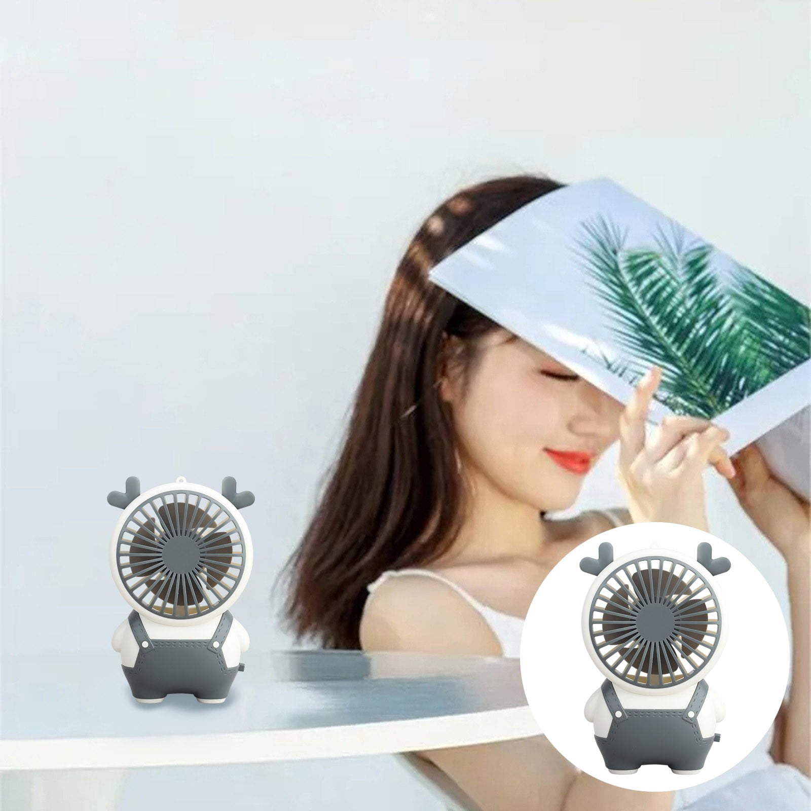 Portable Rechargeable Cartoon Styled Mini Desktop Fan For Handheld ...