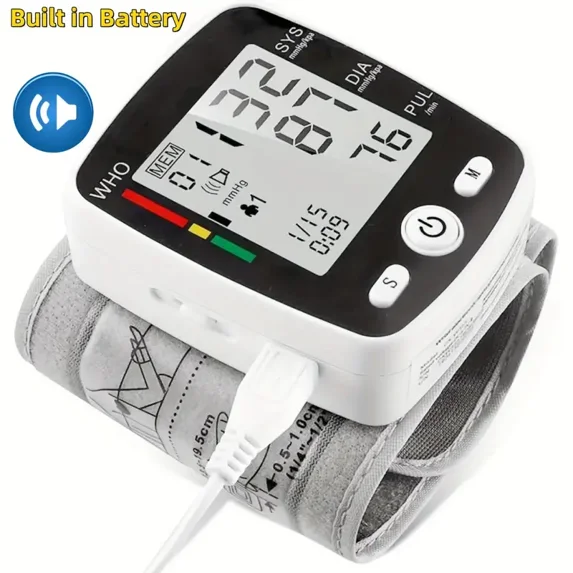SUWU Blood Pressure Wrist Monitor With LCD Display, 180 Memory, USB ...