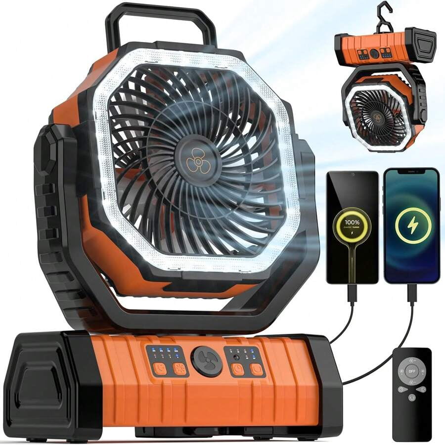 Portable Rechargeable Fan - Camping Fan For Tent,Fan 3-In-1 Camping Fan ...