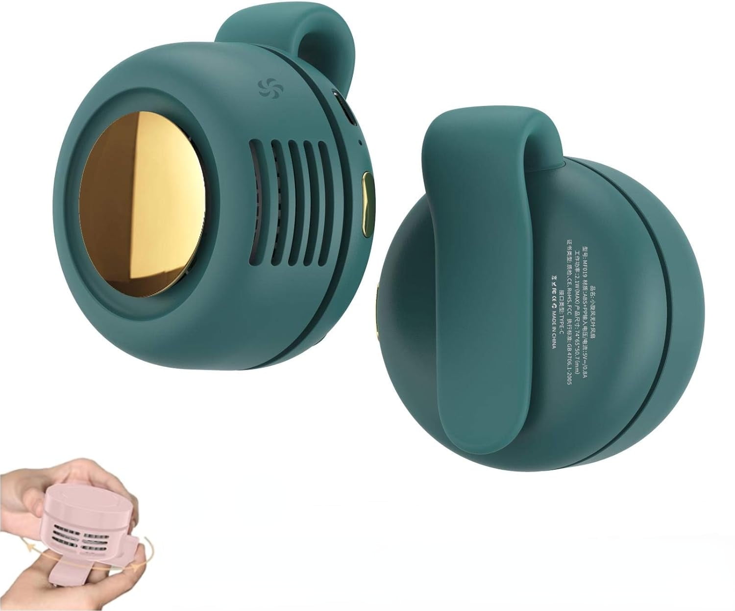 Portable Rechargeable Fan, Mini Whirlwind Fan for Waist Clip Fan, 3 ...