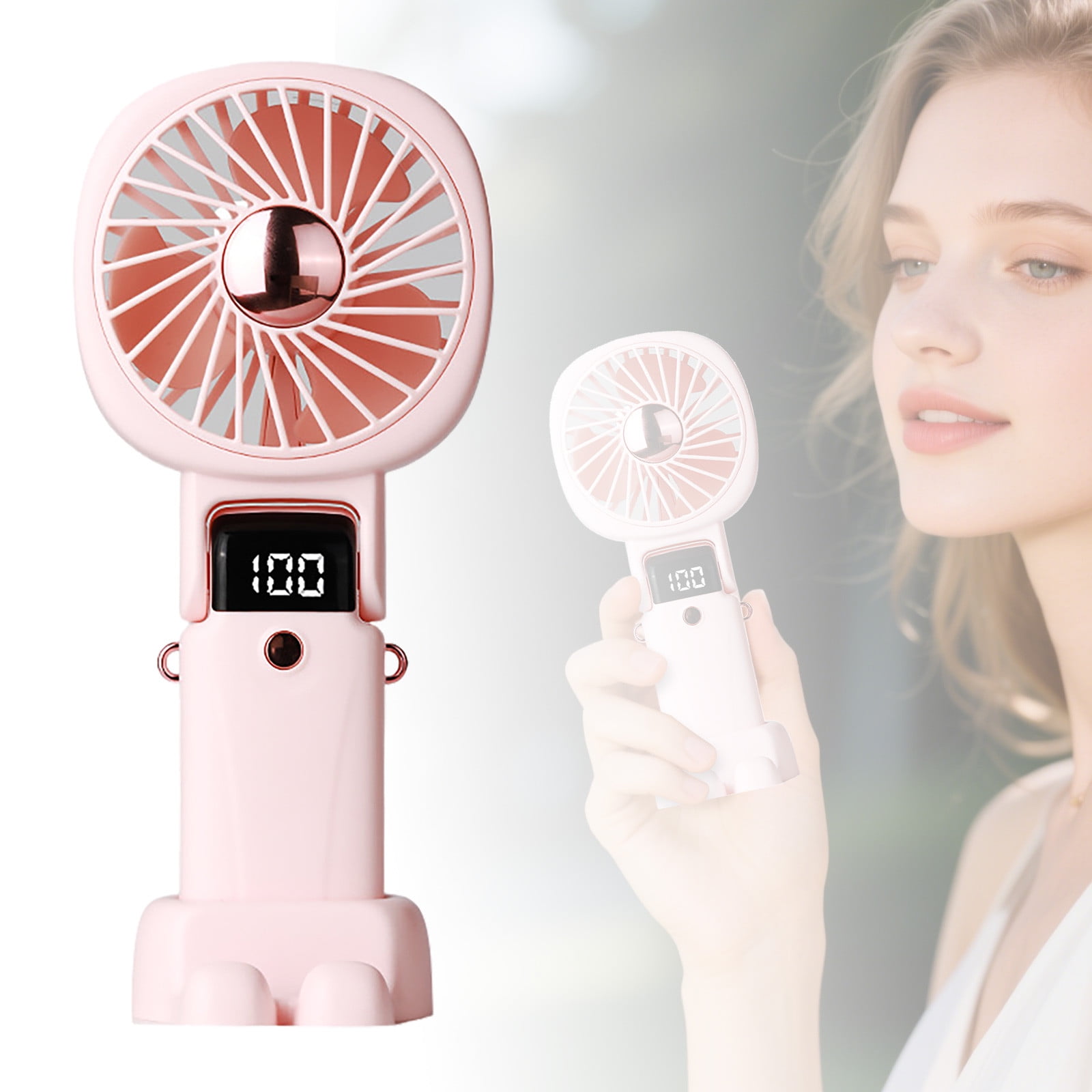 Portable Rechargeable Handheld Fan Powerful Airflow Whisper Quiet ...