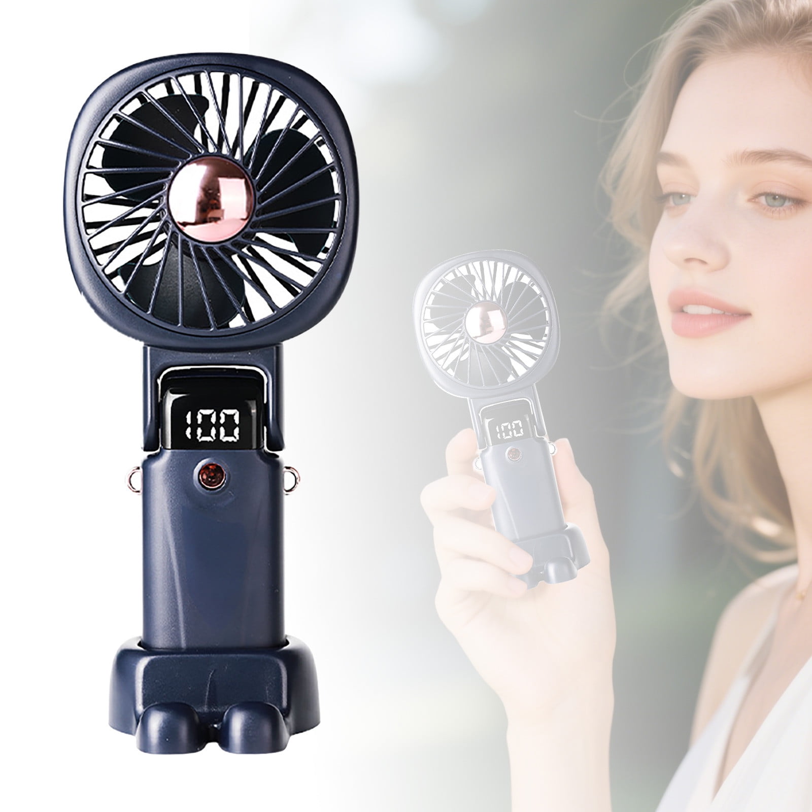 Portable Rechargeable Handheld Fan Powerful Airflow Whisper Quiet ...