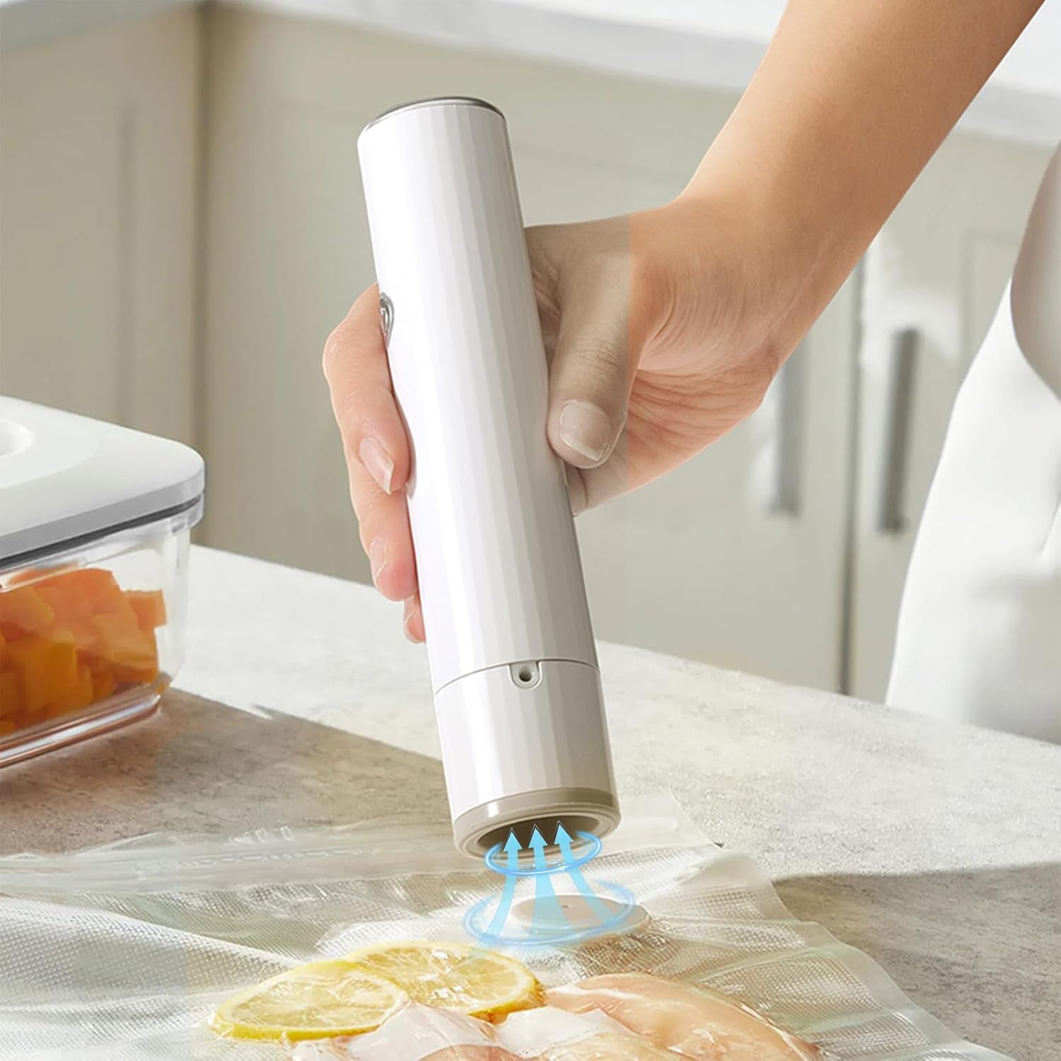Portable & Rechargeable Handheld Vacuum Sealer for Food Storage Easy One-Hand Automatic ...