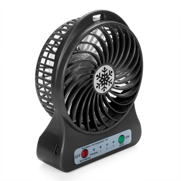 RuiJiao Multi-Color Portable USB Desk Fan with LED Light, Rechargeable ...