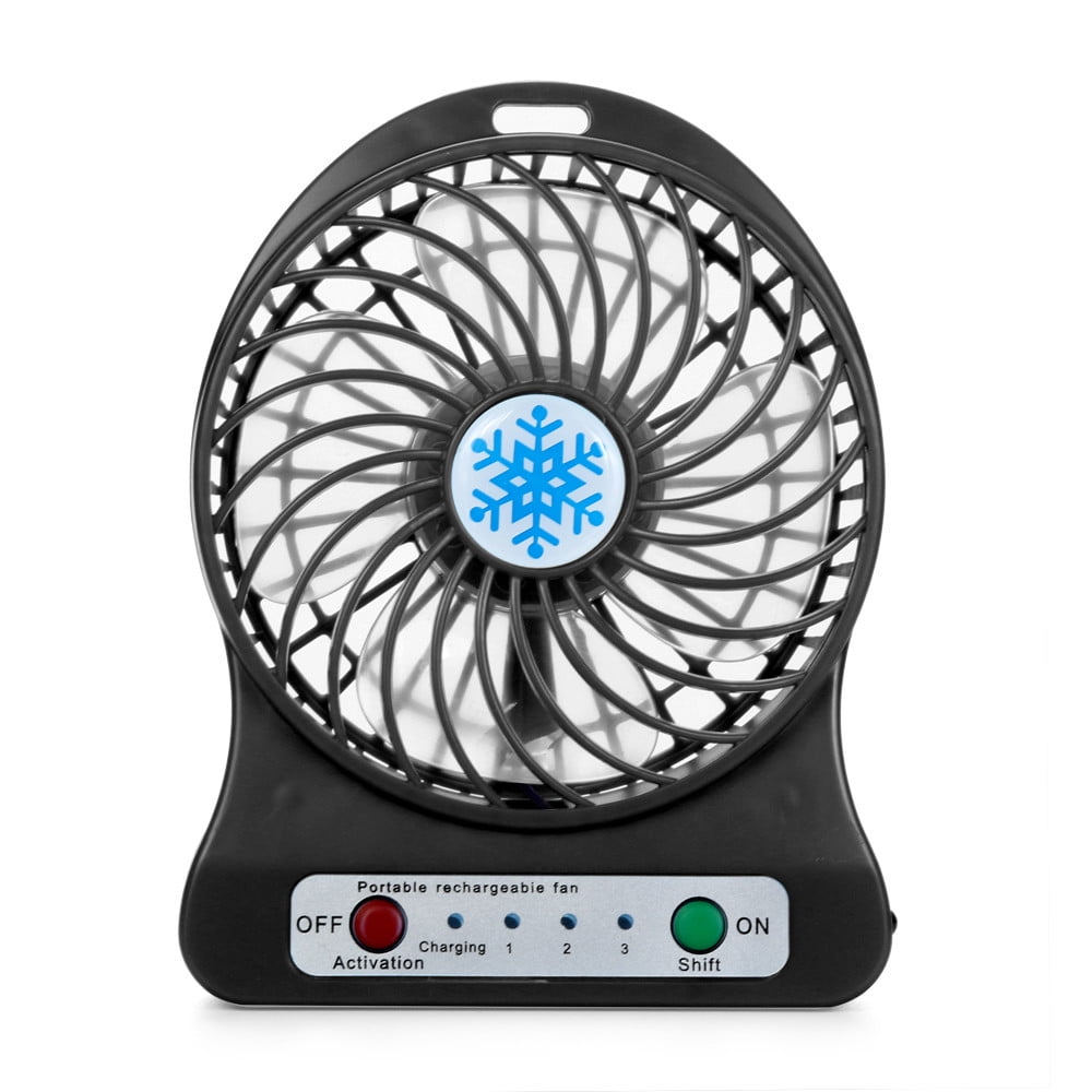 Portable Rechargeable LED Light and Fan, USB-Powered Desk Cooler with ...