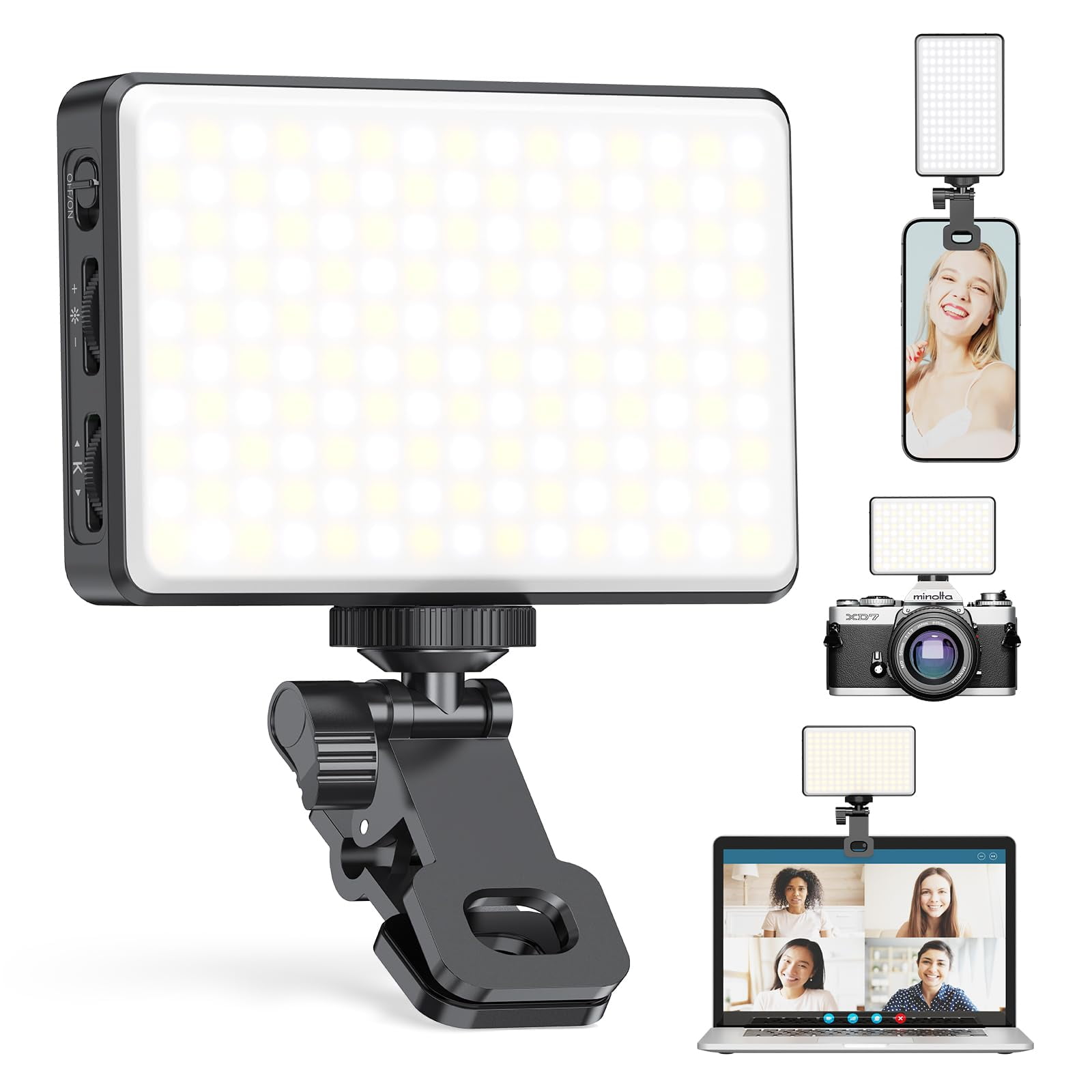 Portable Rechargeable LED Selfie Light – 5500mAh Battery, 3 Lighting ...