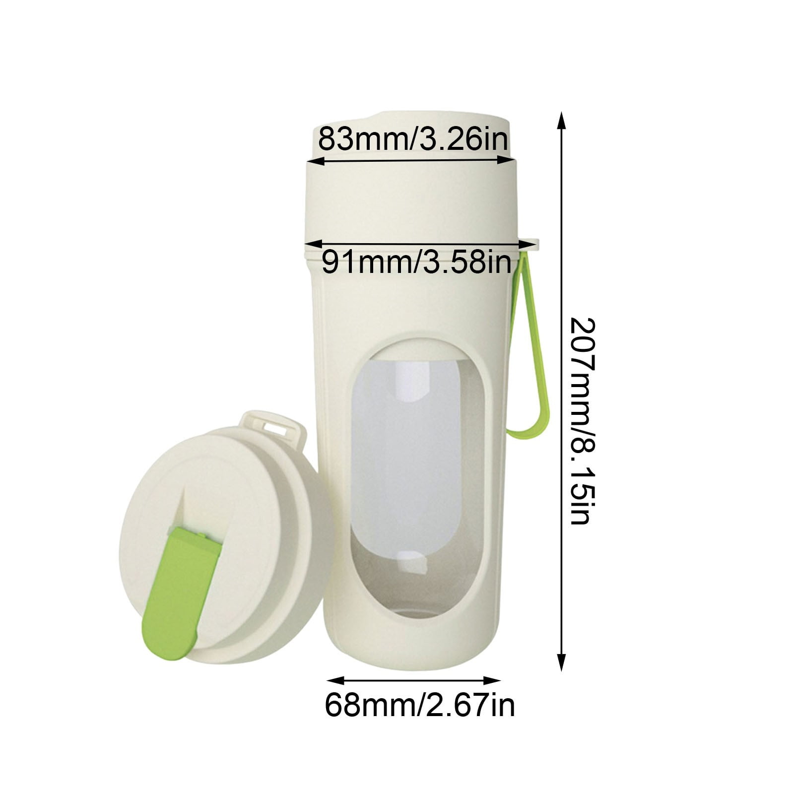 Portable Rechargeable Mini Blender with Dual Lids and Automatic ...