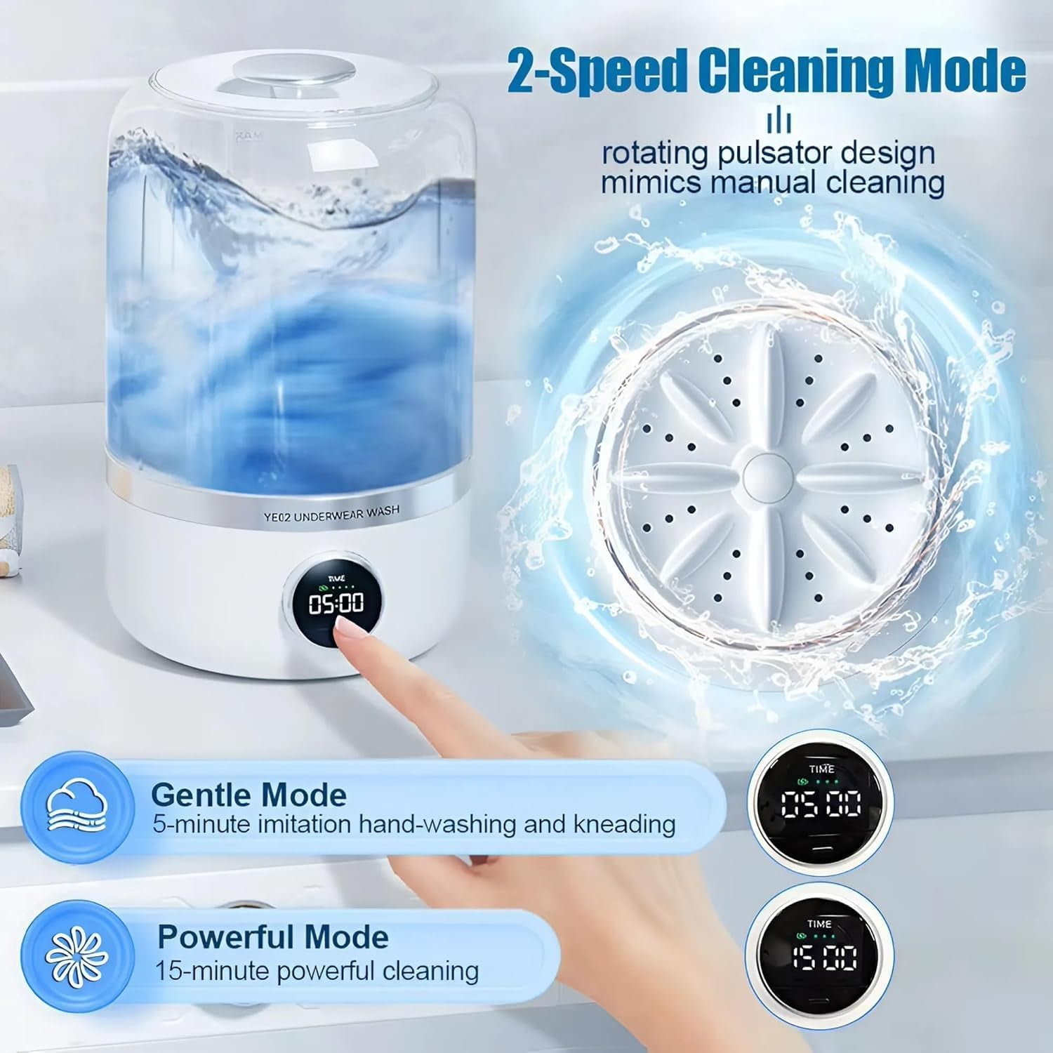 Portable Rechargeable Mini Washing Machine For Underwear, Portable ...