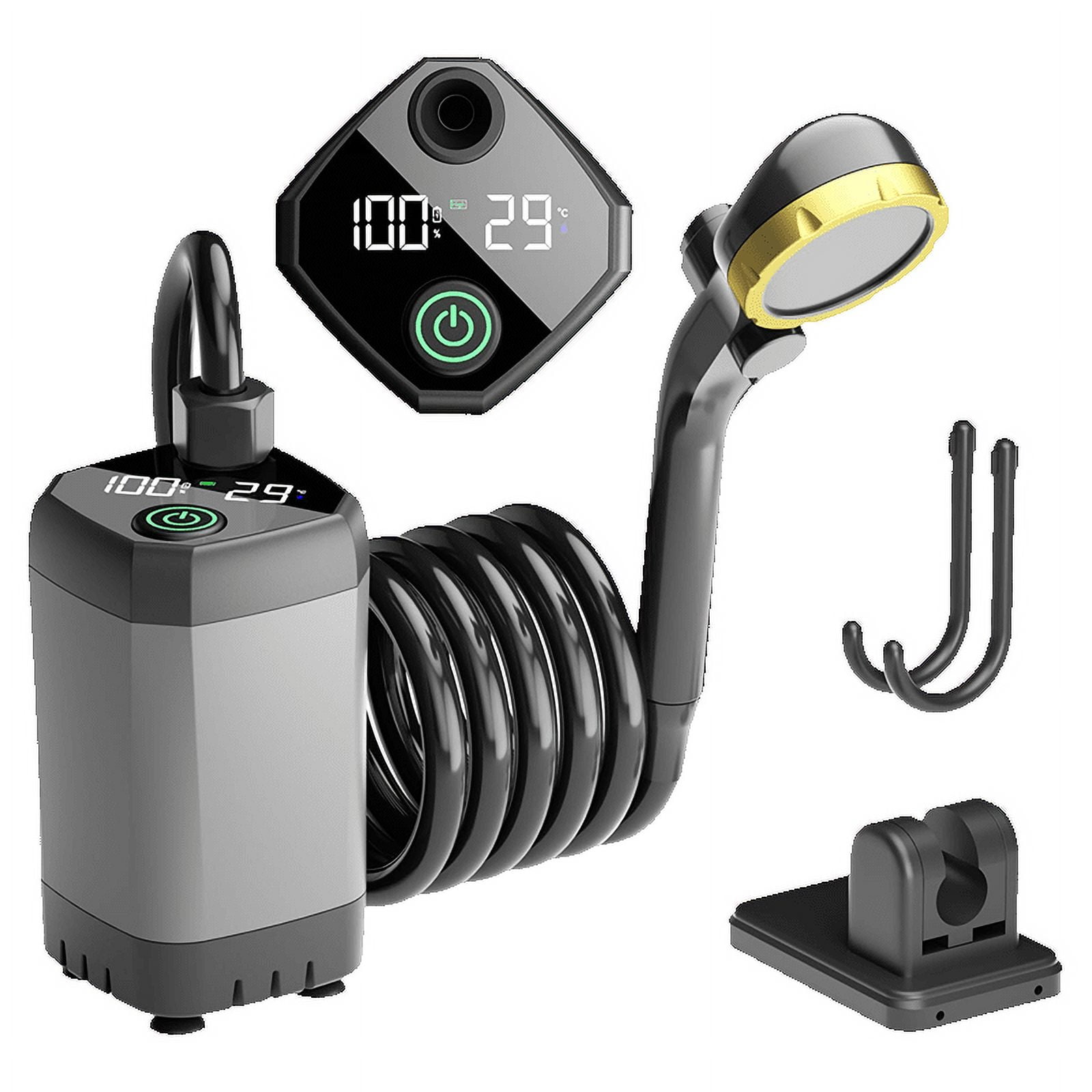 Portable Rechargeable Outdoor Shower Pump – 6000mAh Camping Shower with ...