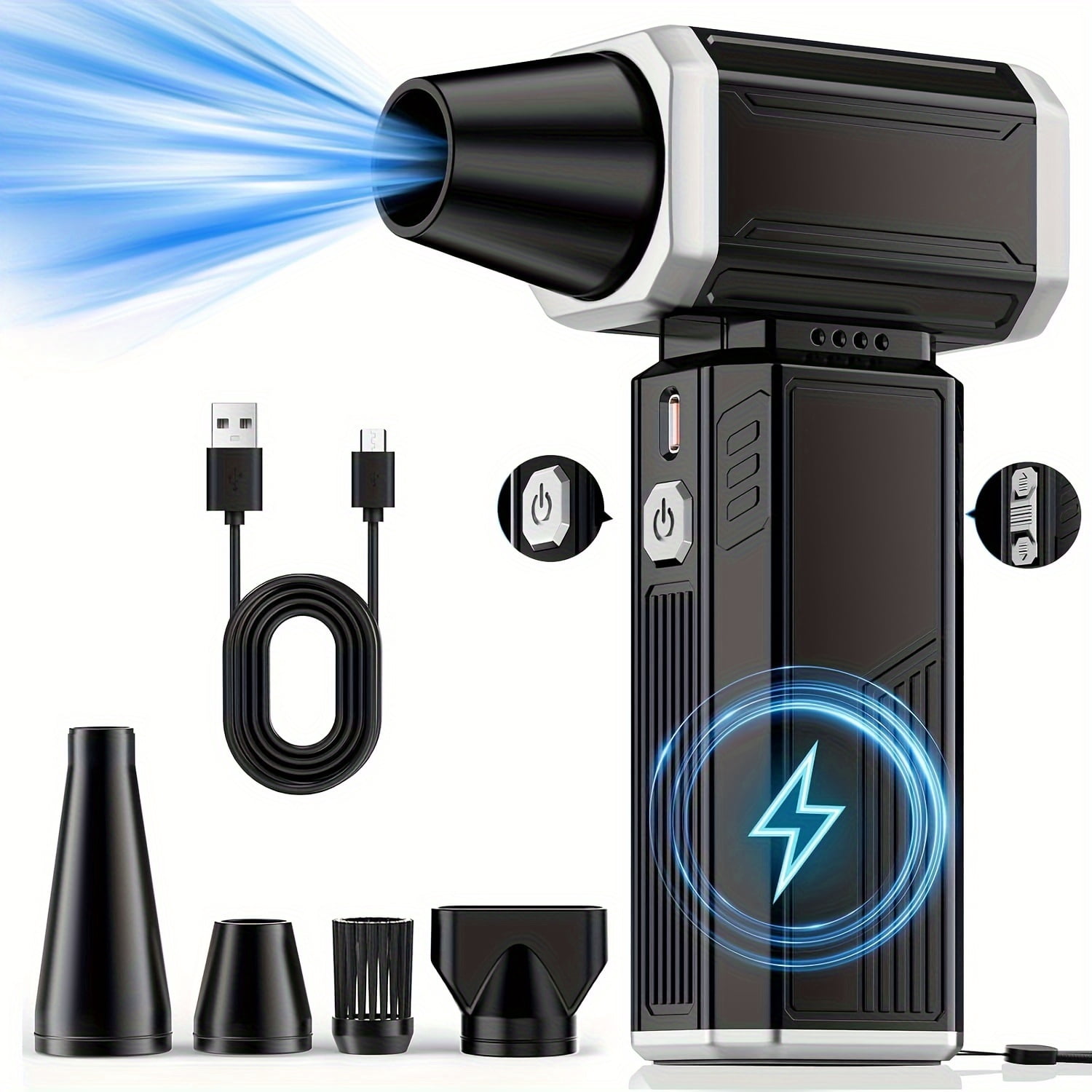 Portable Rechargeable Turbo Air Fan With 130,000 RPM - Powerful High ...