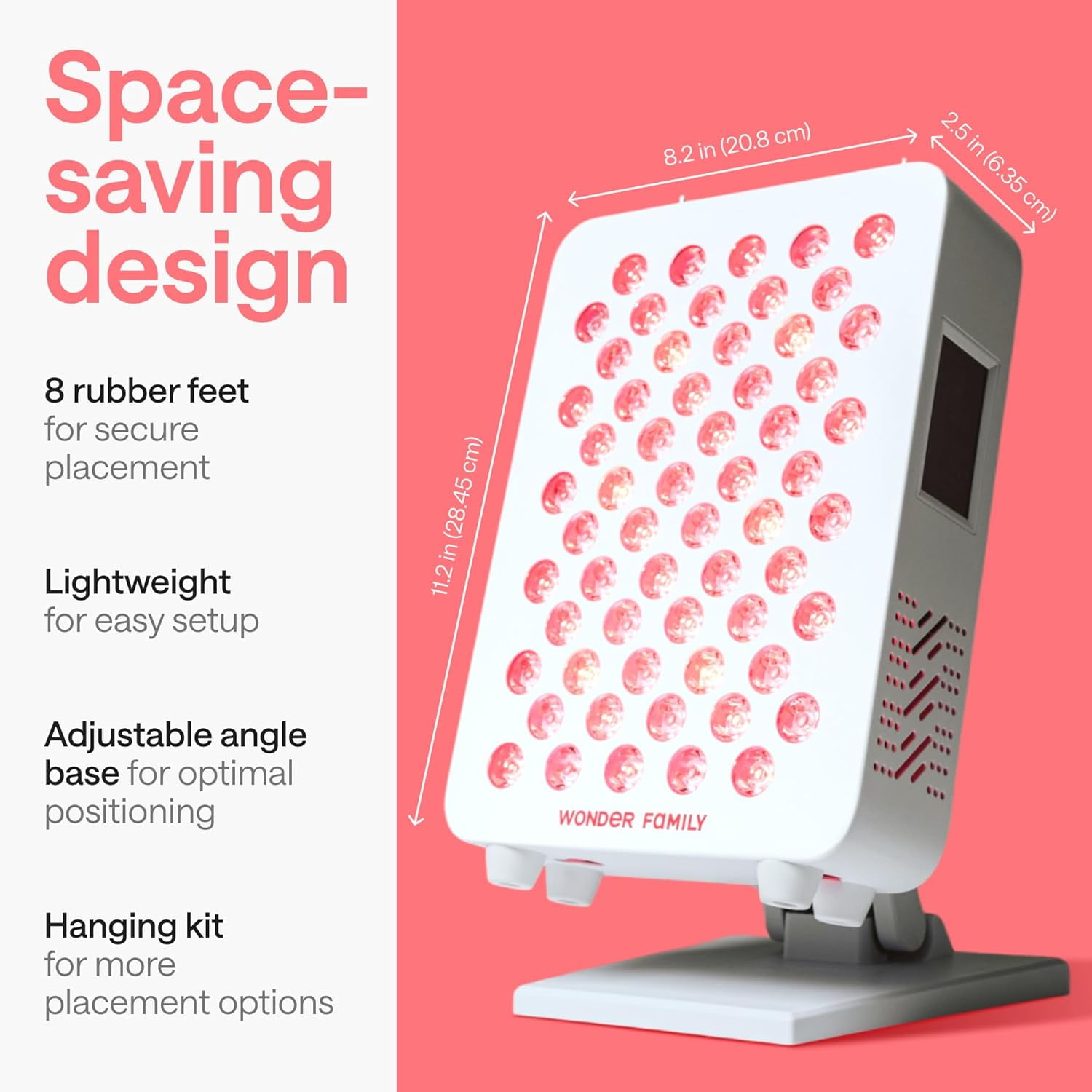 Portable Red Light Panel with Stand, Compact Infrared Device for Home ...