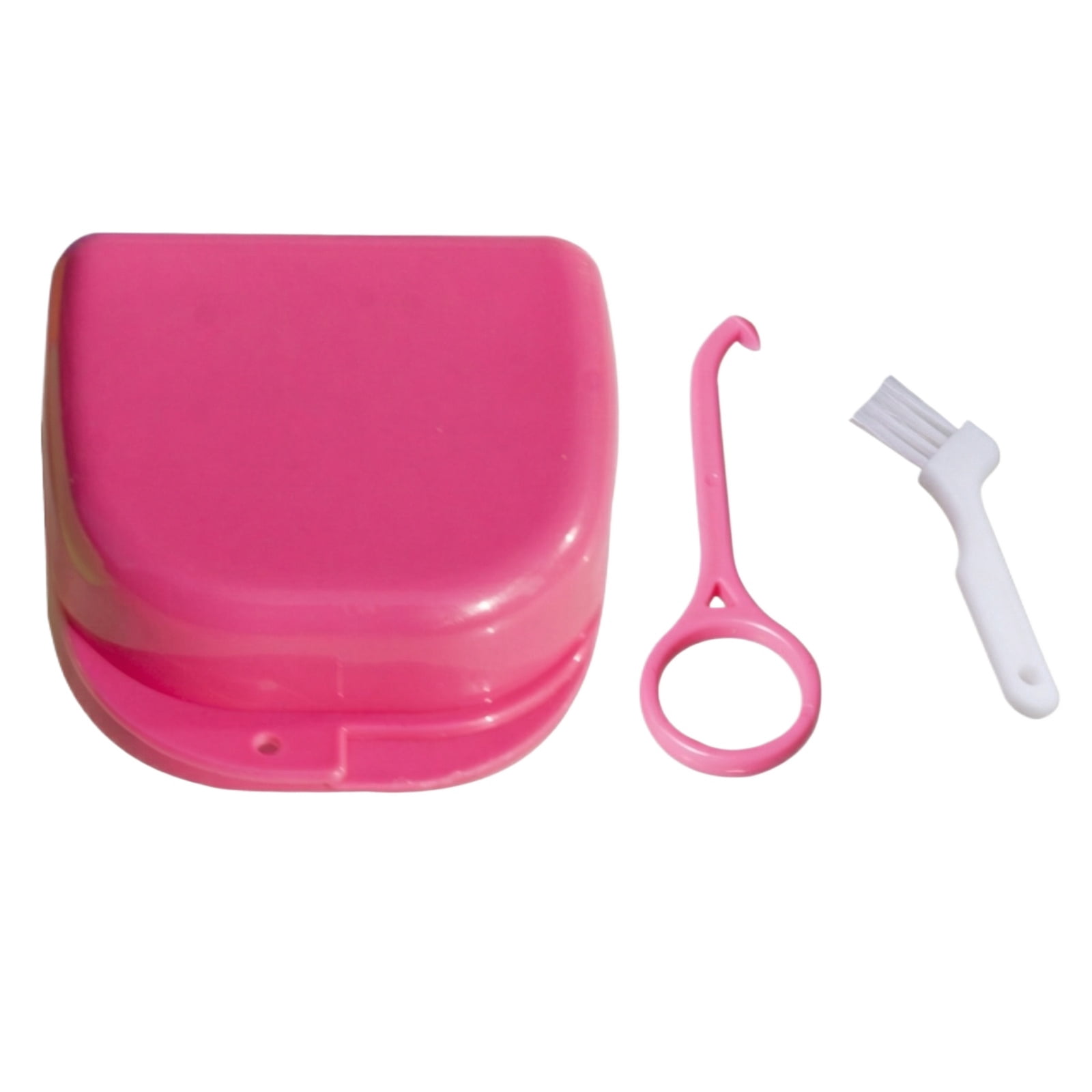 Portable Retainer Case with Brush and Pull Hook - Pink Travel ...