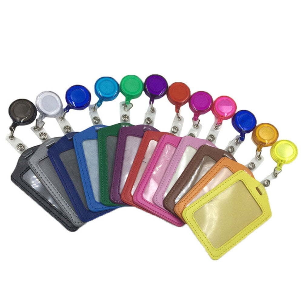 Portable Retractable Lanyard ID Badge Card Holder for ID Card Name Card ...