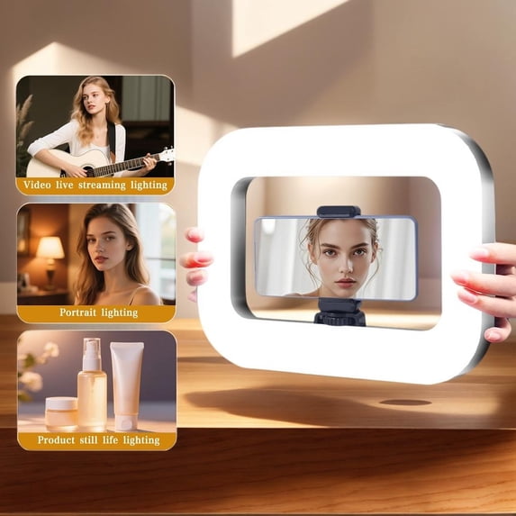Portable Ring Light,Handheld Selfie Light Kit,LED Phone Video ...