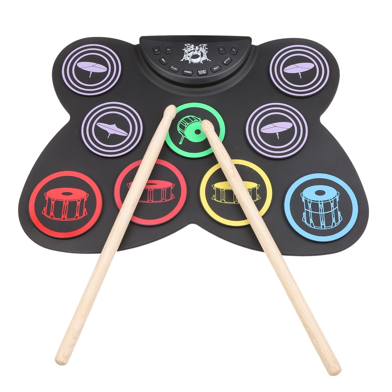 Portable Roll Drum Kit Silicone Roll Electronic Drum Roll Drum Sets ...