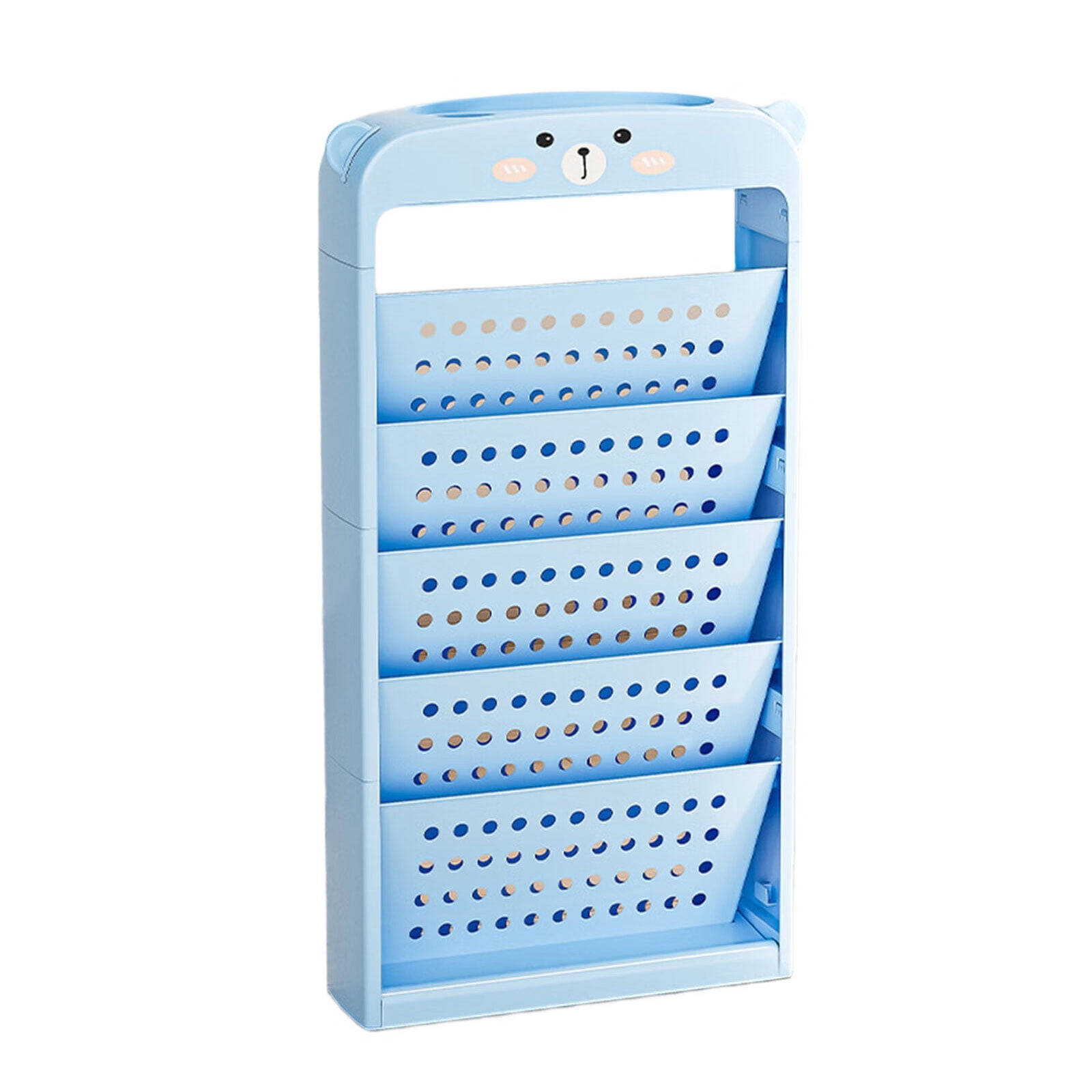 Portable Rolling Bookshelf with Multiple Layers Easy Access Magazine ...