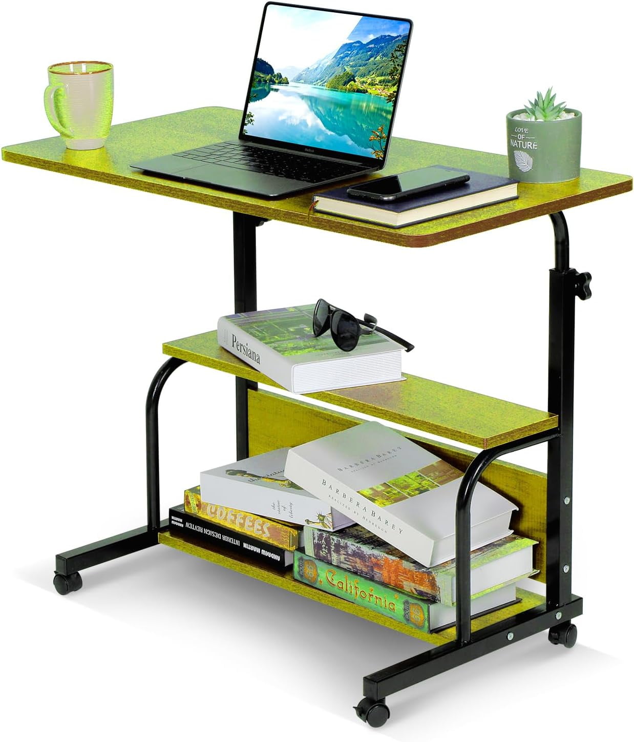 Portable Rolling Desk Adjustable Laptop Desk Small Standing Desk Home ...