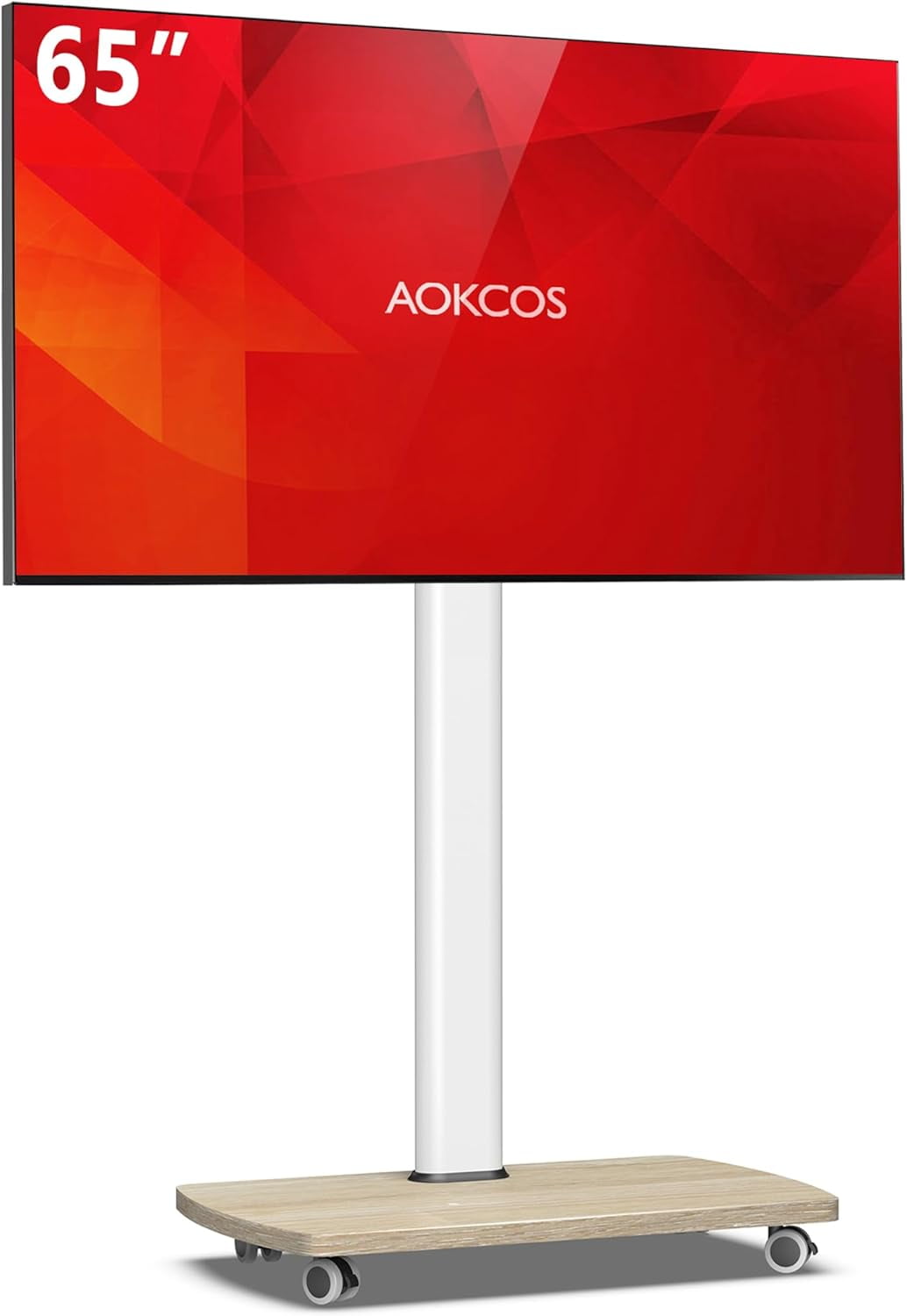 Portable Rolling TV Mount Stand with 8 Level Height Adjustment for 32 ...