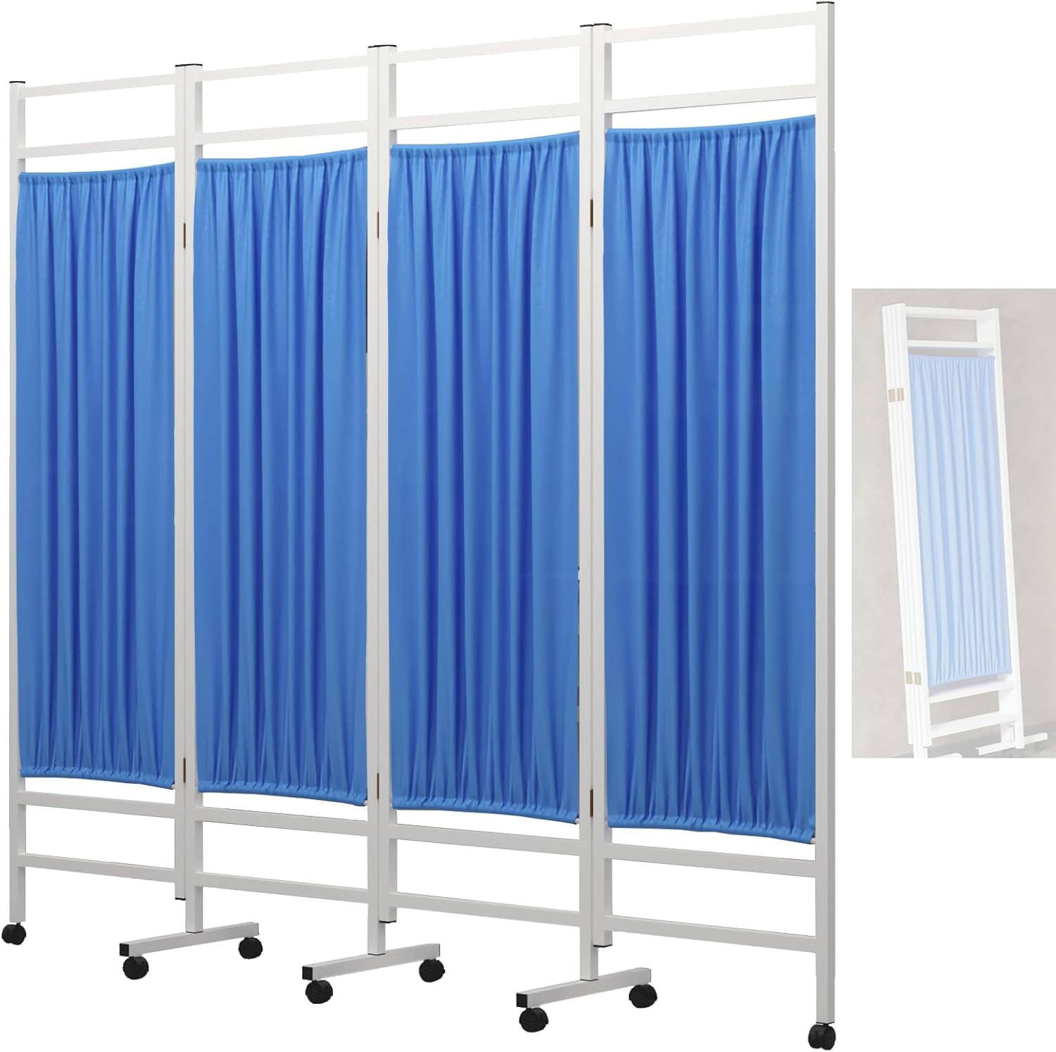 Portable Room Divider with Wheels, Sturdy Double-Layer Nylon Fabric ...