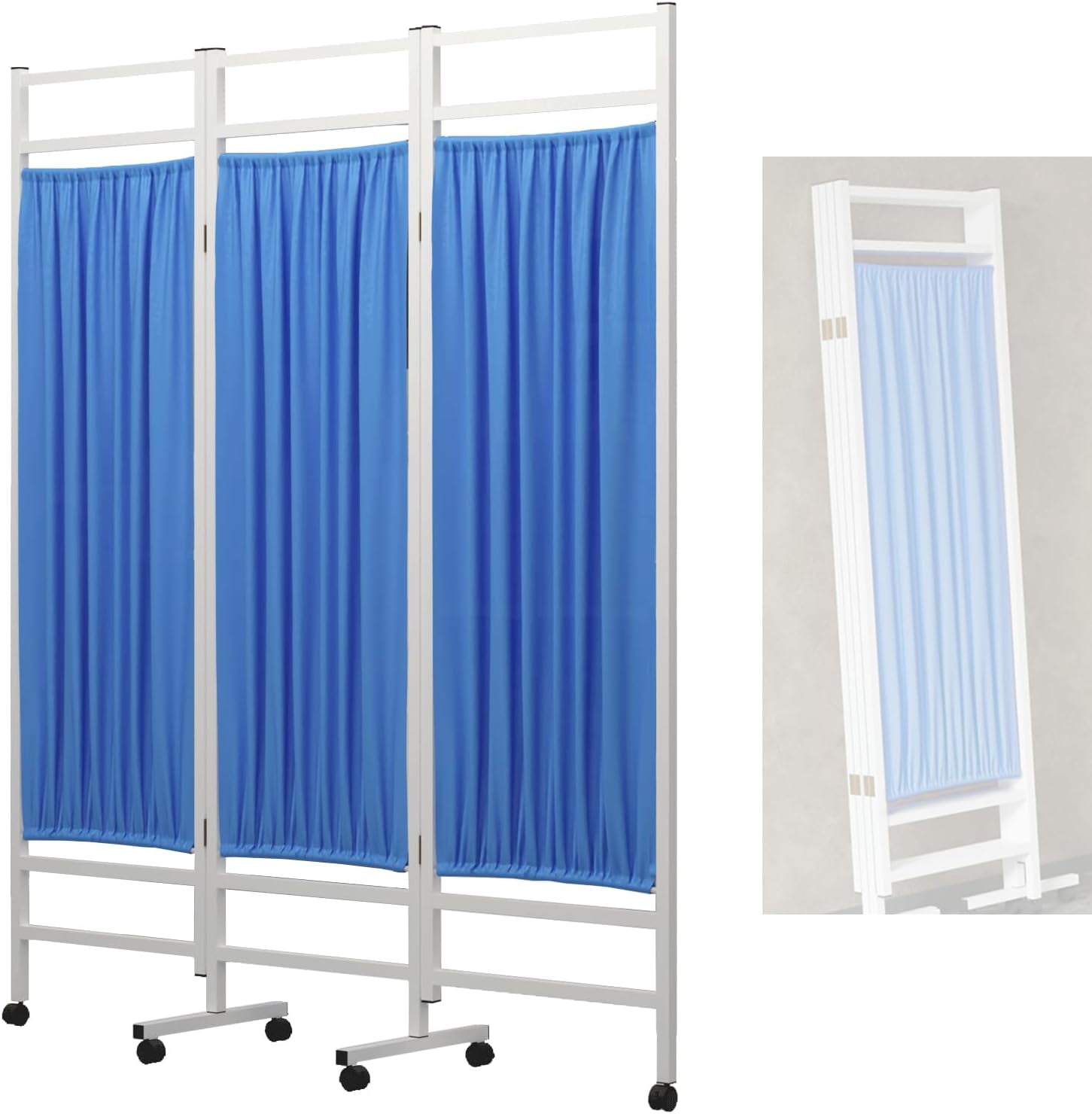 Portable Room Divider with Wheels, Sturdy Double-Layer Nylon Fabric ...