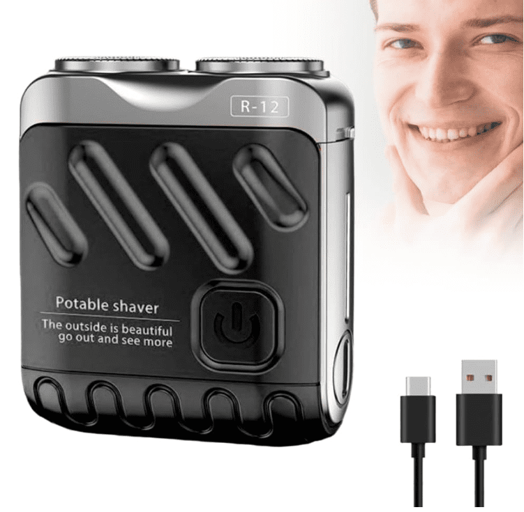 Portable Rotary Dual Ring Electric Shaver, 2025 Mini Small Steel Cannon ...