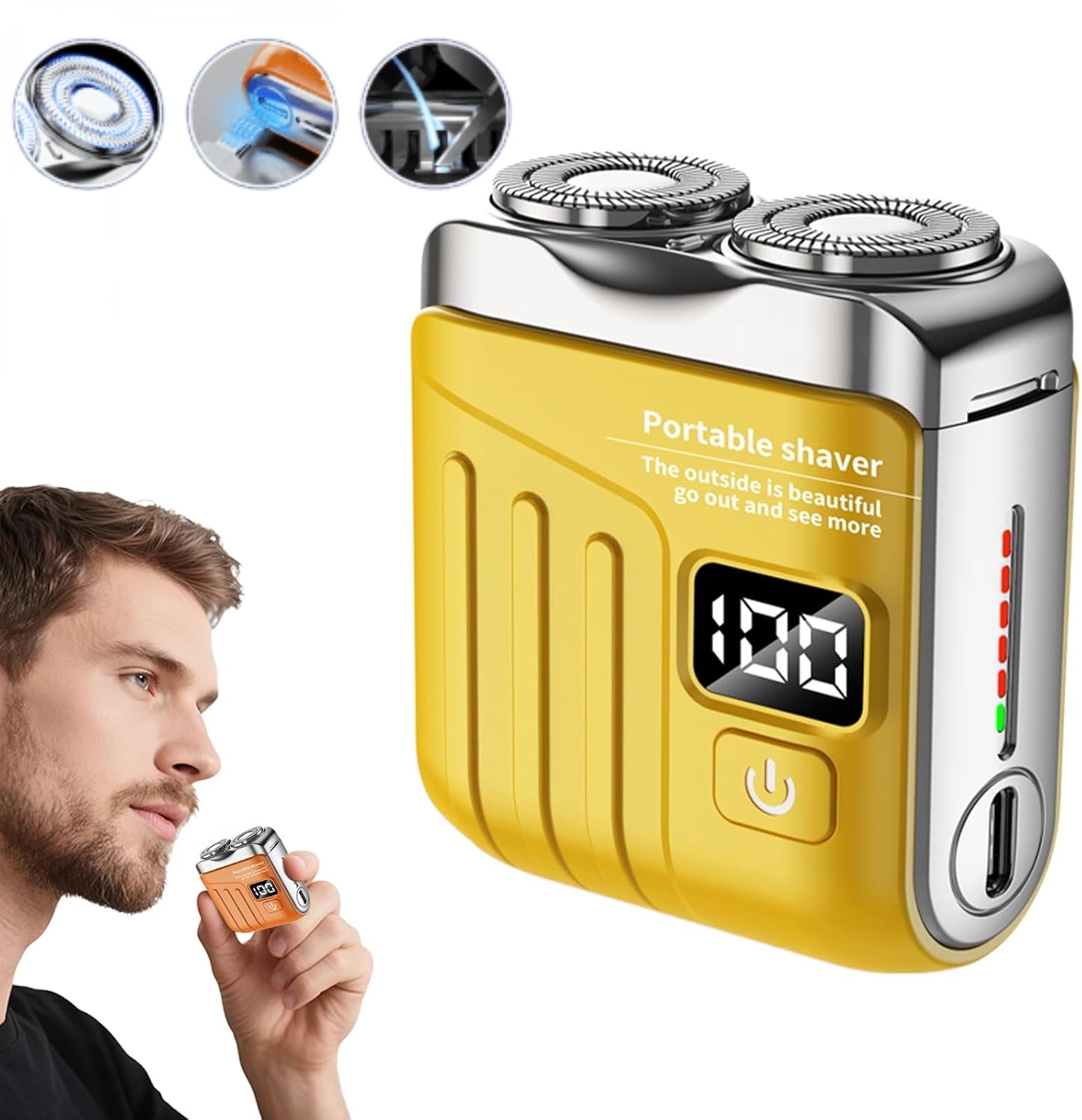 Portable Rotary Dual Ring Electric Shaver, 2025 Upgrade Pocket Shaver ...