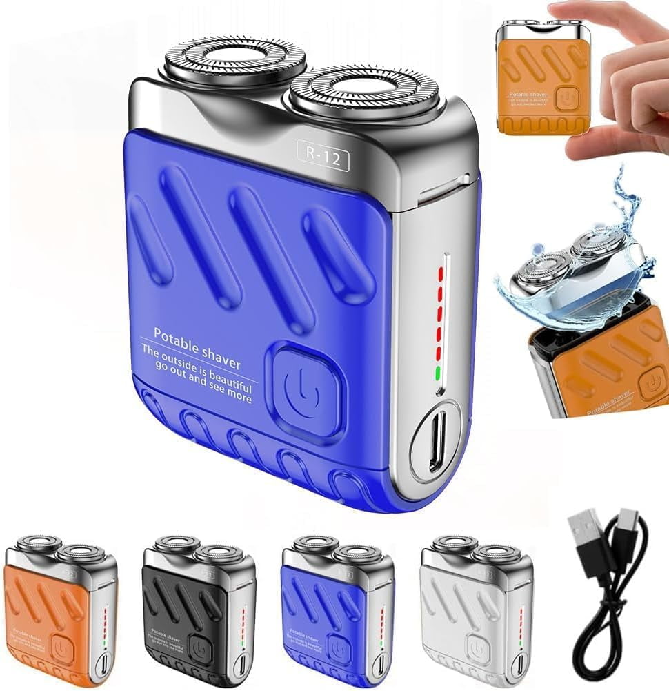 Portable Rotary Dual Ring Electric Shaver, Mini Dual-Head Electric ...
