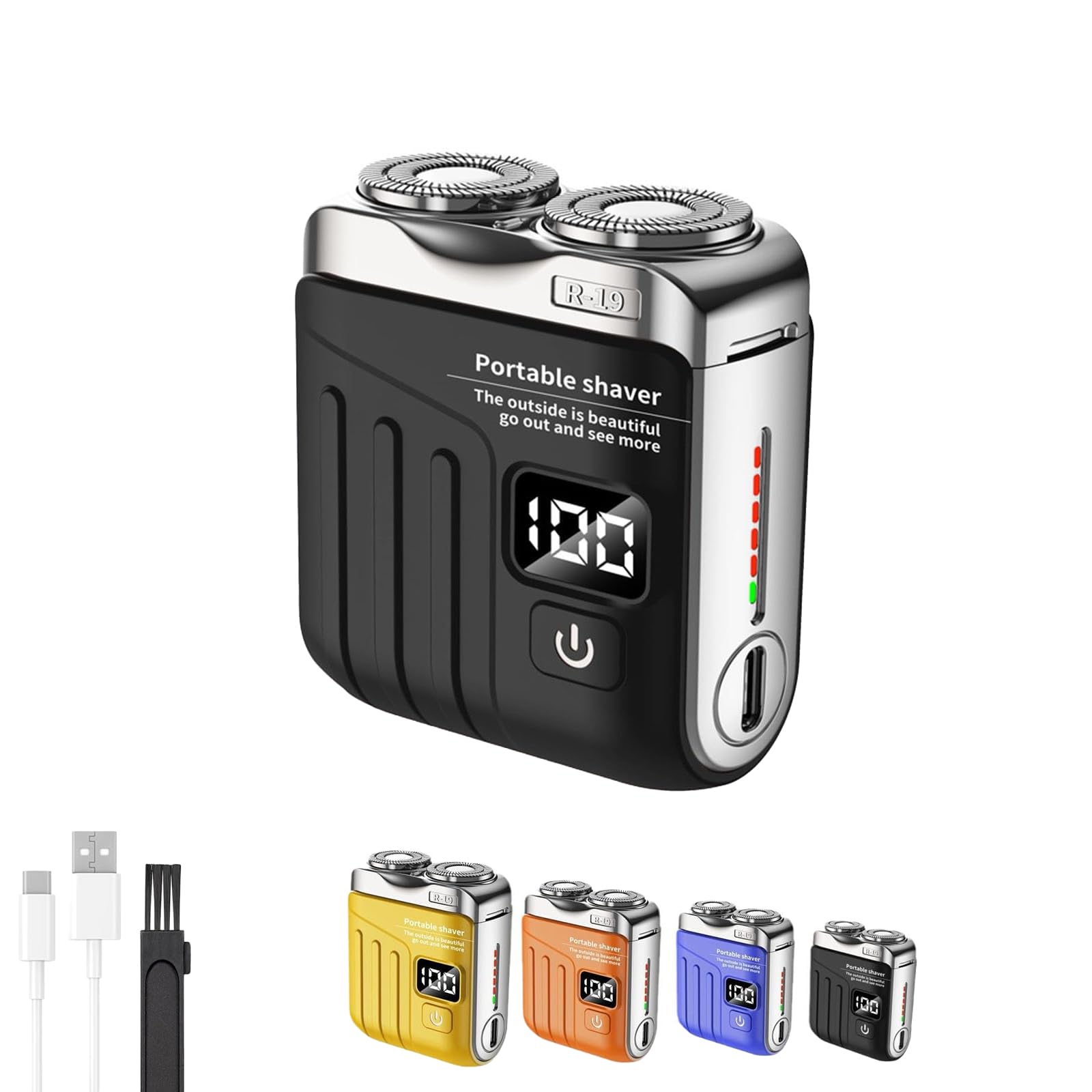 Portable Rotary Dual Ring Electric Shaver,R-19 Luggage Electric Shaver ...