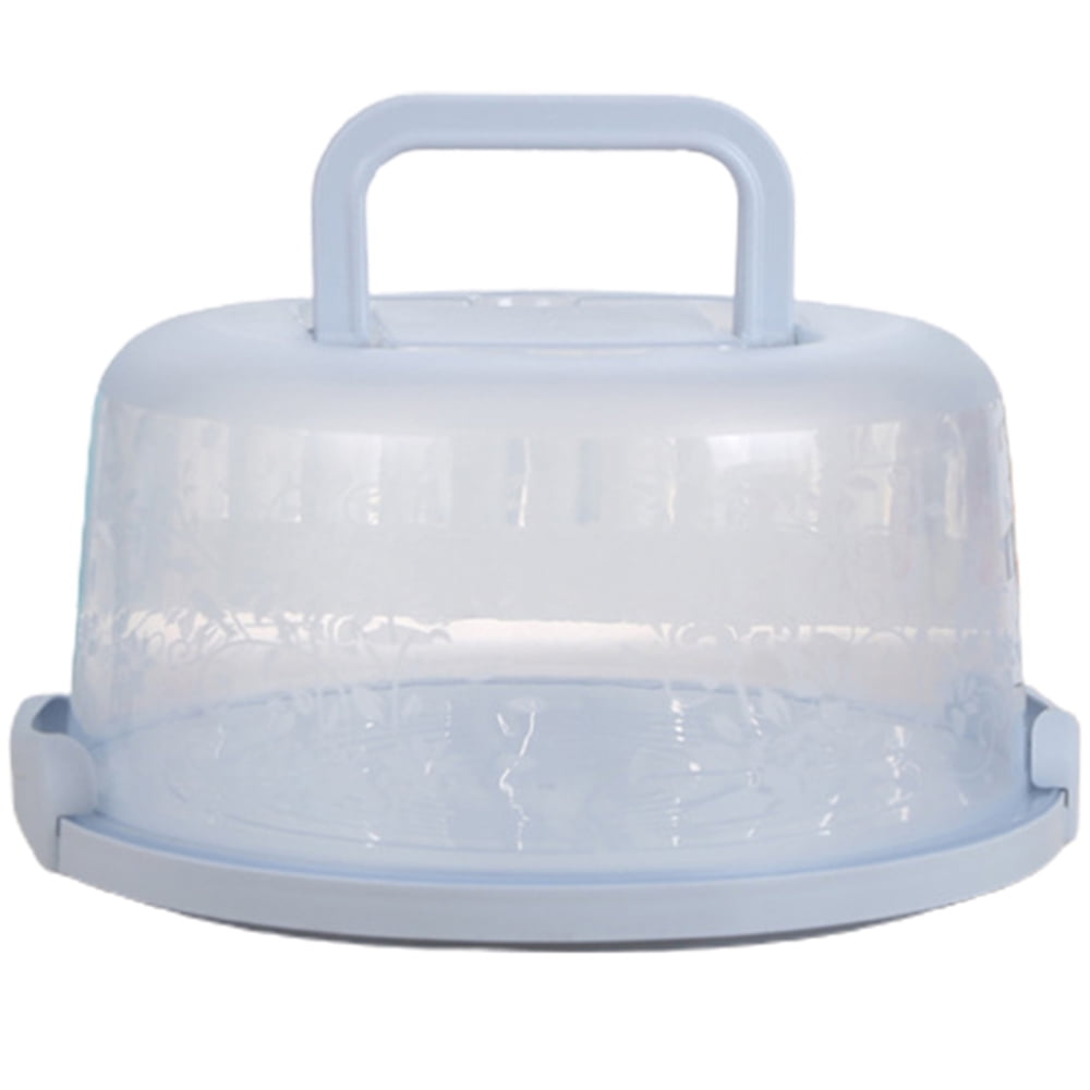 Portable Round Cake Case Clear Baking Storage Carrier Container ...