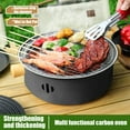Portable Round Charcoal Grill Camping BBQ Grill Compact Iron Fire Grill ...