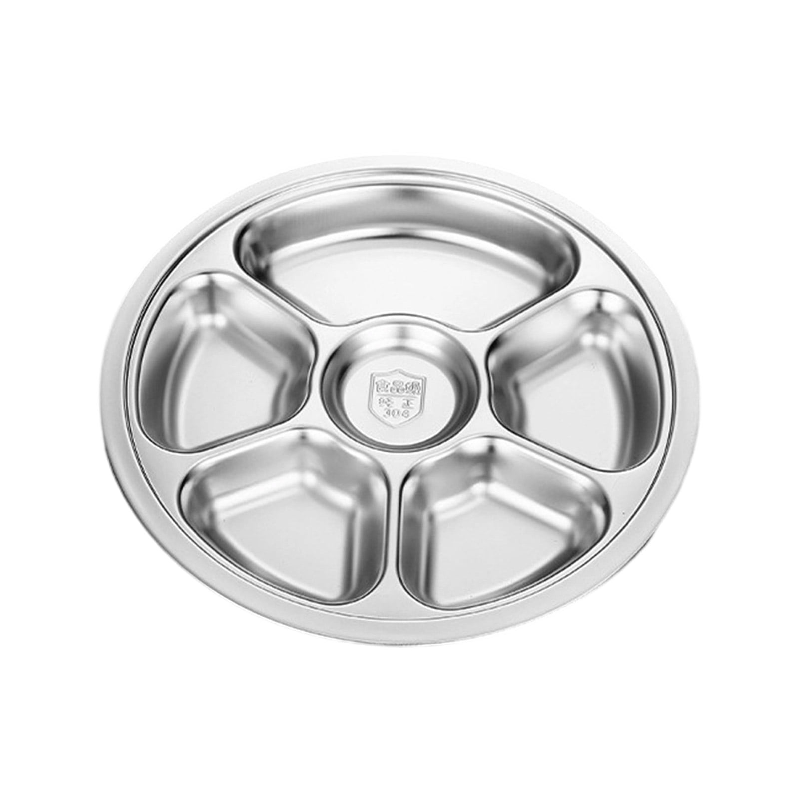Portable Round Sectioned Plate 28cm Stainless Steel Construction For ...
